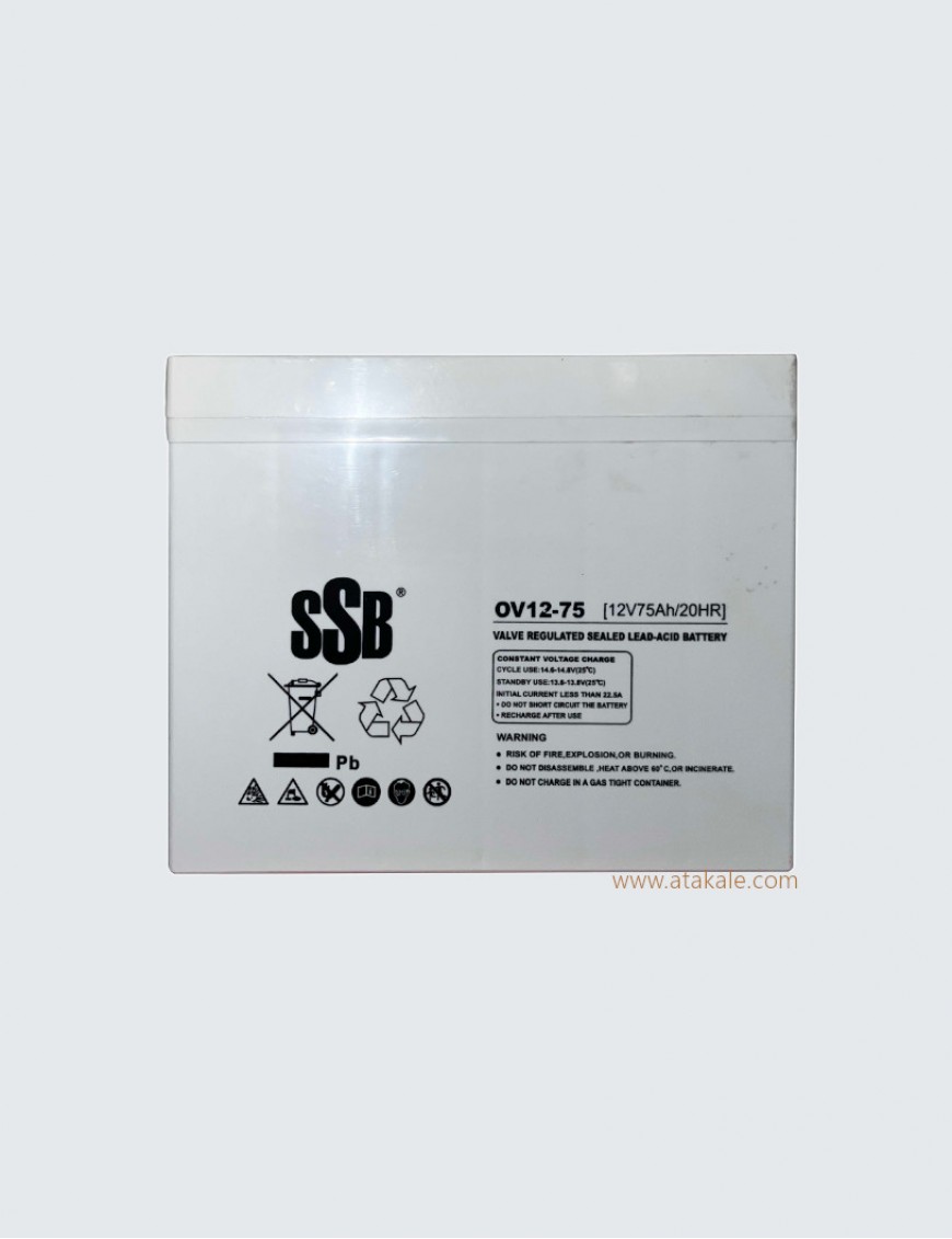 SSB 75 amper AGM akü Fiyatları , SSB 75AH 12volt solar kuru akü , 12volt SSB AGM akü
