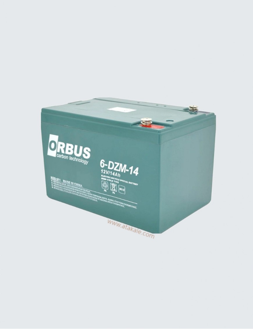 Orbus 12V 14Ah Elektrikli Bisiklet Aküsü 6DZM14-Jel Akü, 14amper ...