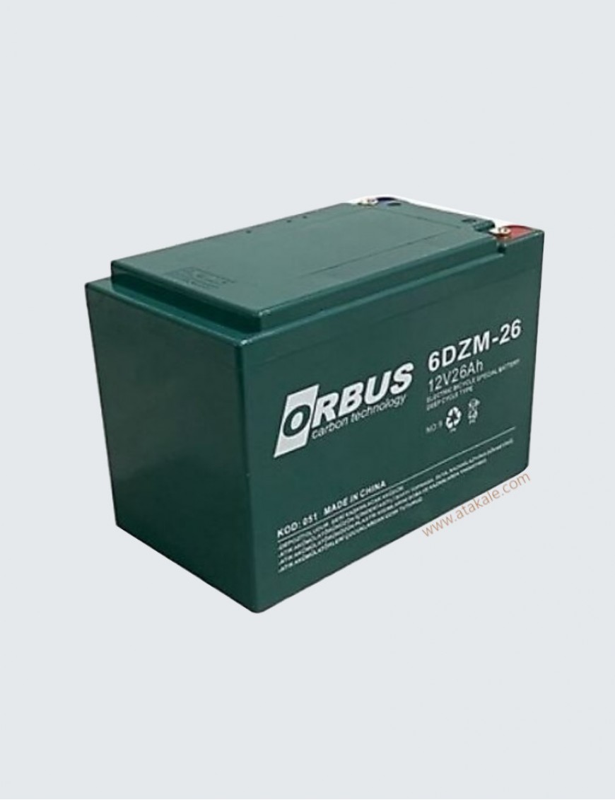 Orbus 12V 26Ah Elektrikli Bisiklet Aküsü 6-DZM-26-Jel Akü, 24amper ...