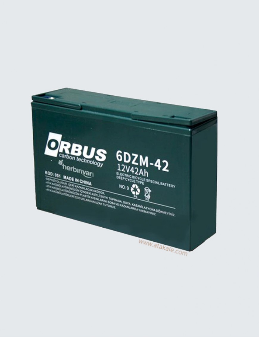 Orbus 12V 42 Ah Elektrikli Bisiklet Aküsü 6-DZM-42-Jel Akü, 42amper ...