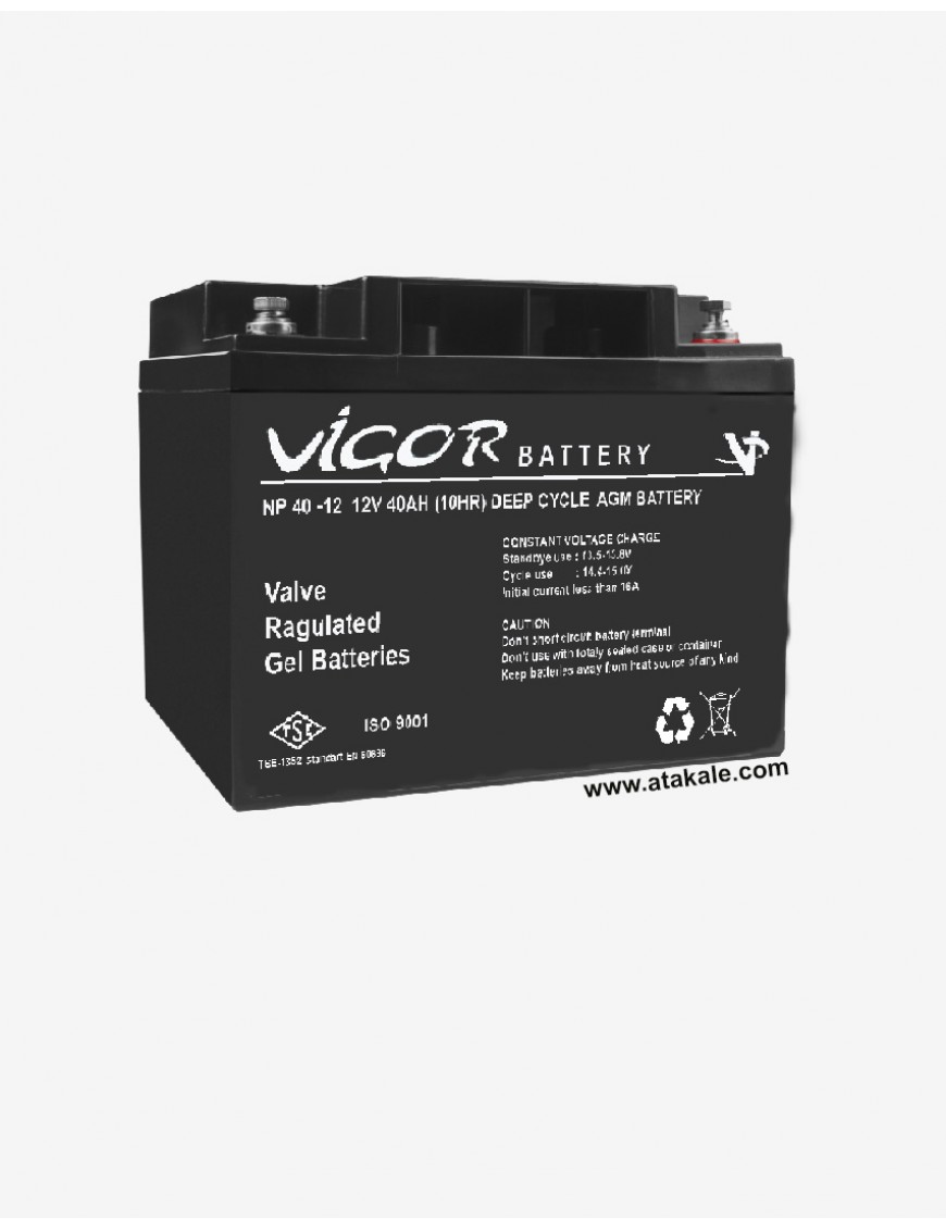Vigor 40AH 12Volt AGM Akü Fiyatları:55USD, Outdo Vigor AGM Kuru ...