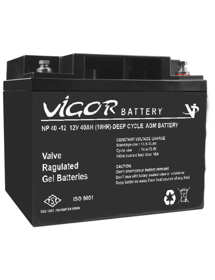 Vigor 40AH 12Volt AGM Akü Fiyatları:55USD, Outdo Vigor AGM Kuru ...