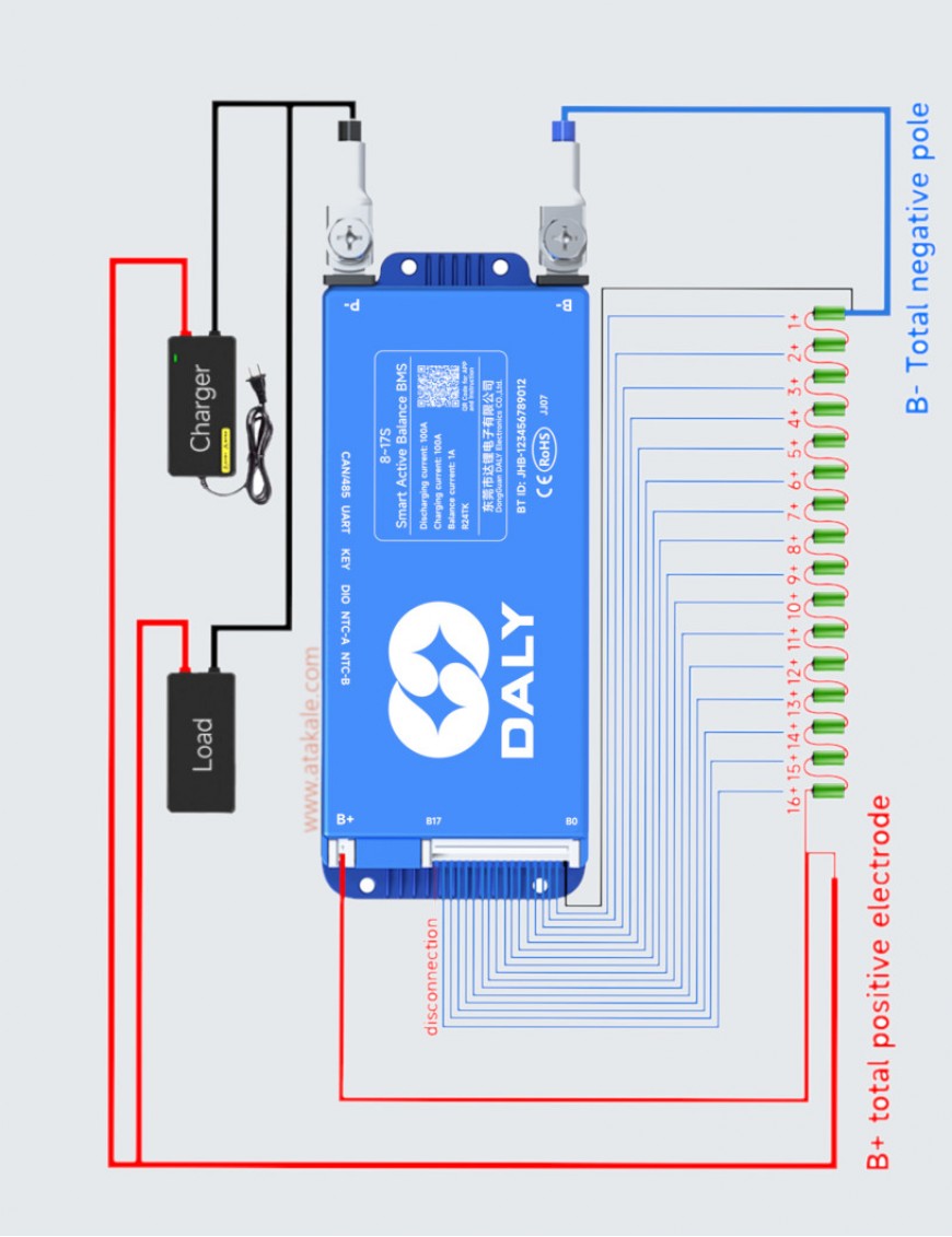Daly 8s-24s 150A Lifepo4 BMS Fiyatı , Saly Smart Akü yönetim sistemi Ortak Port BMs R24TK1A-24S 150A